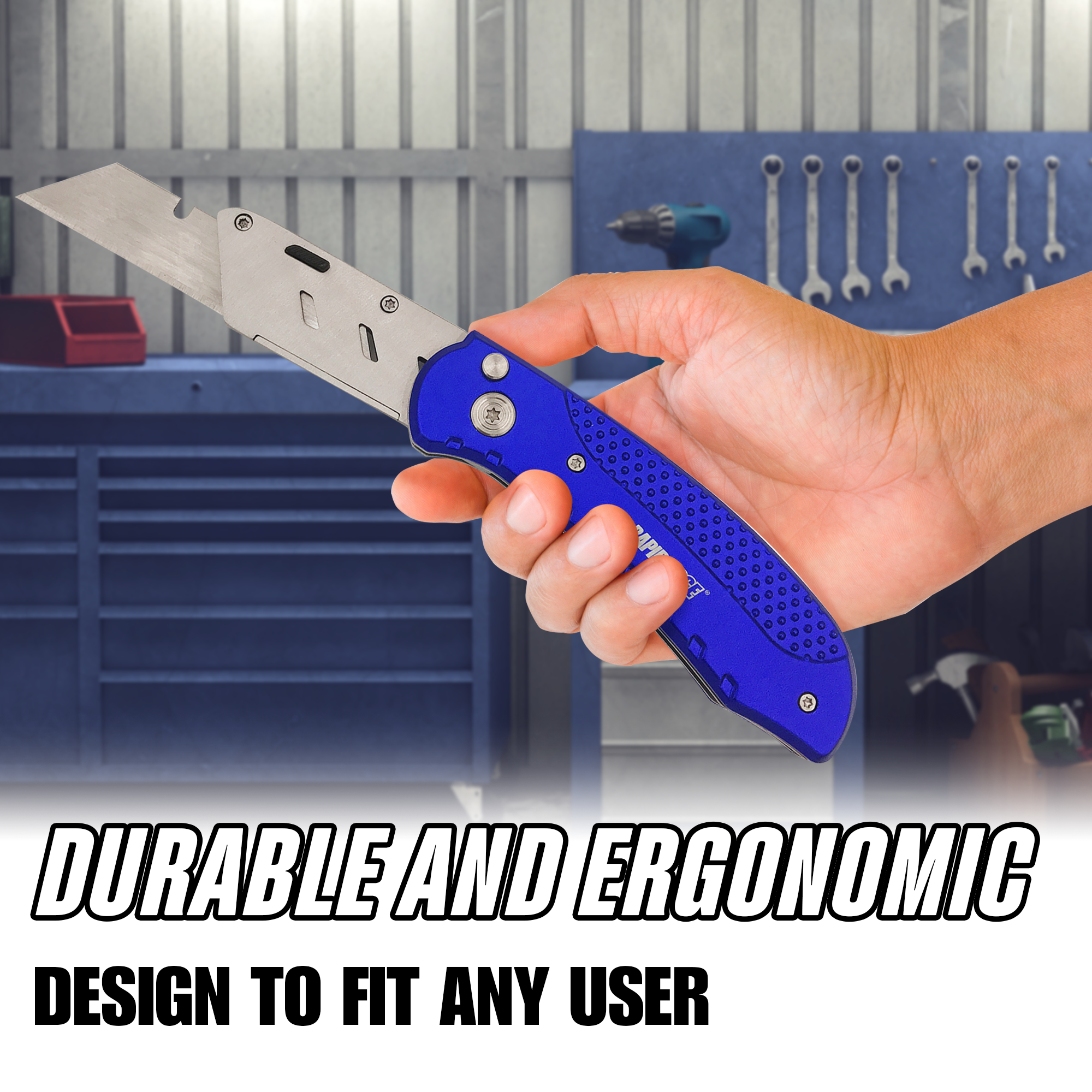 Extend-A-Blade Folding Utility Knife w/ 5x Serrated Utility Blades ...