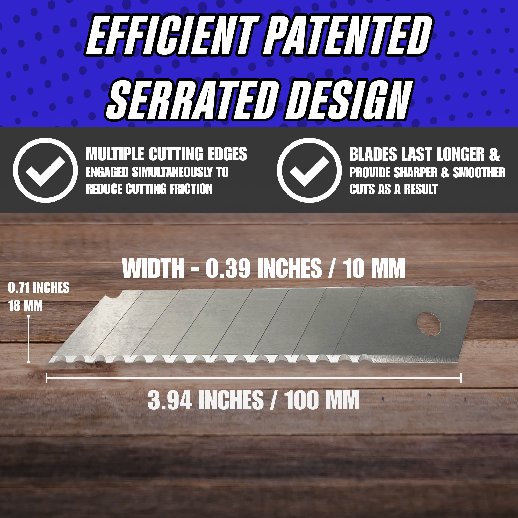 18mm Serrated Snap-Off Blades – Top Notch Tools