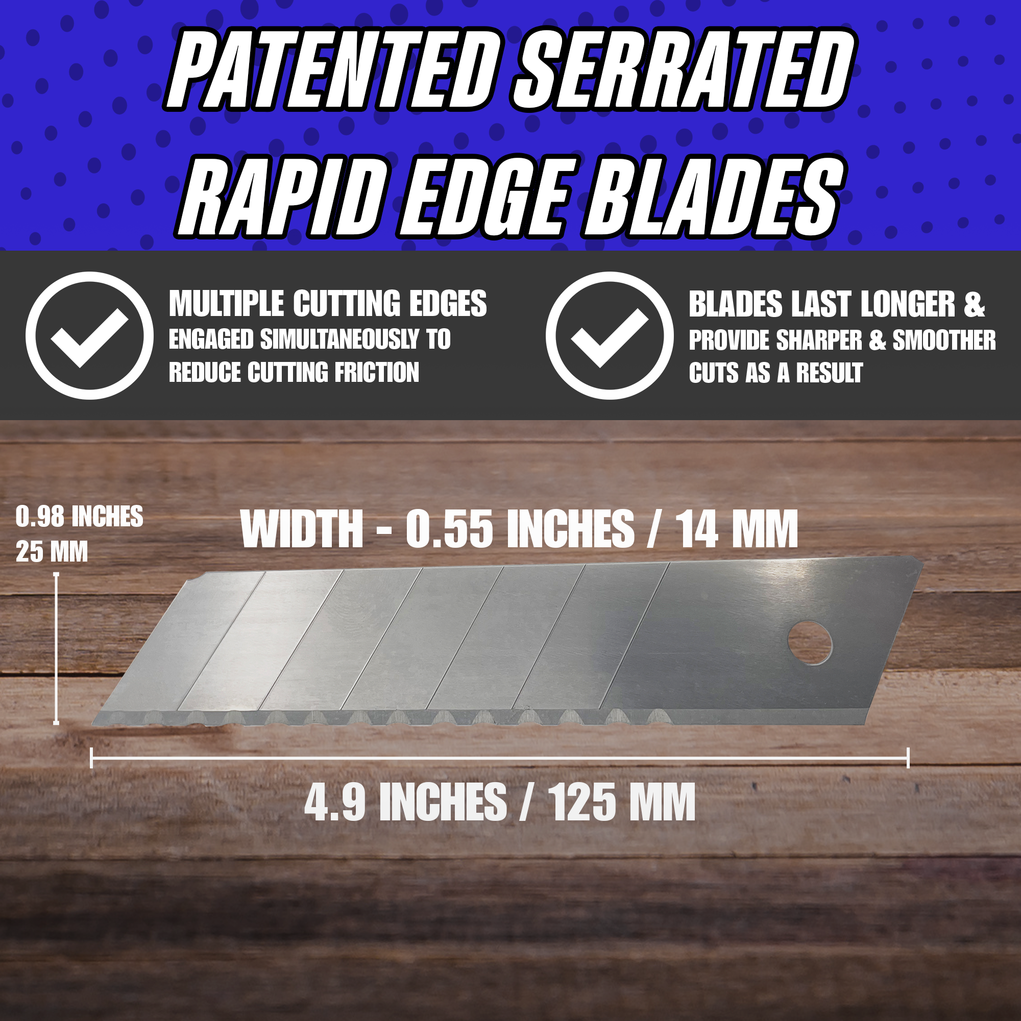 25mm Serrated Snap-Off Blades – Top Notch Tools